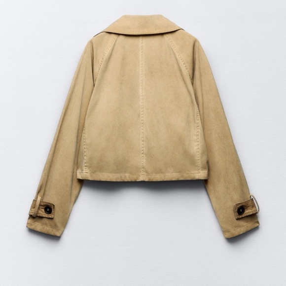 Zara | Jackets & Coats | Nwt Zara Tan Oversized Cropped Faux Suede Jacket | Poshmark